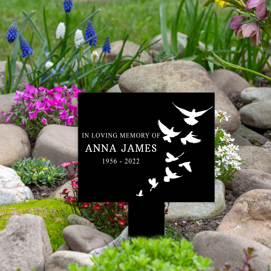 Personalised Sympathy Plaque, Dove Peace Marker, in Loving Memory of ...