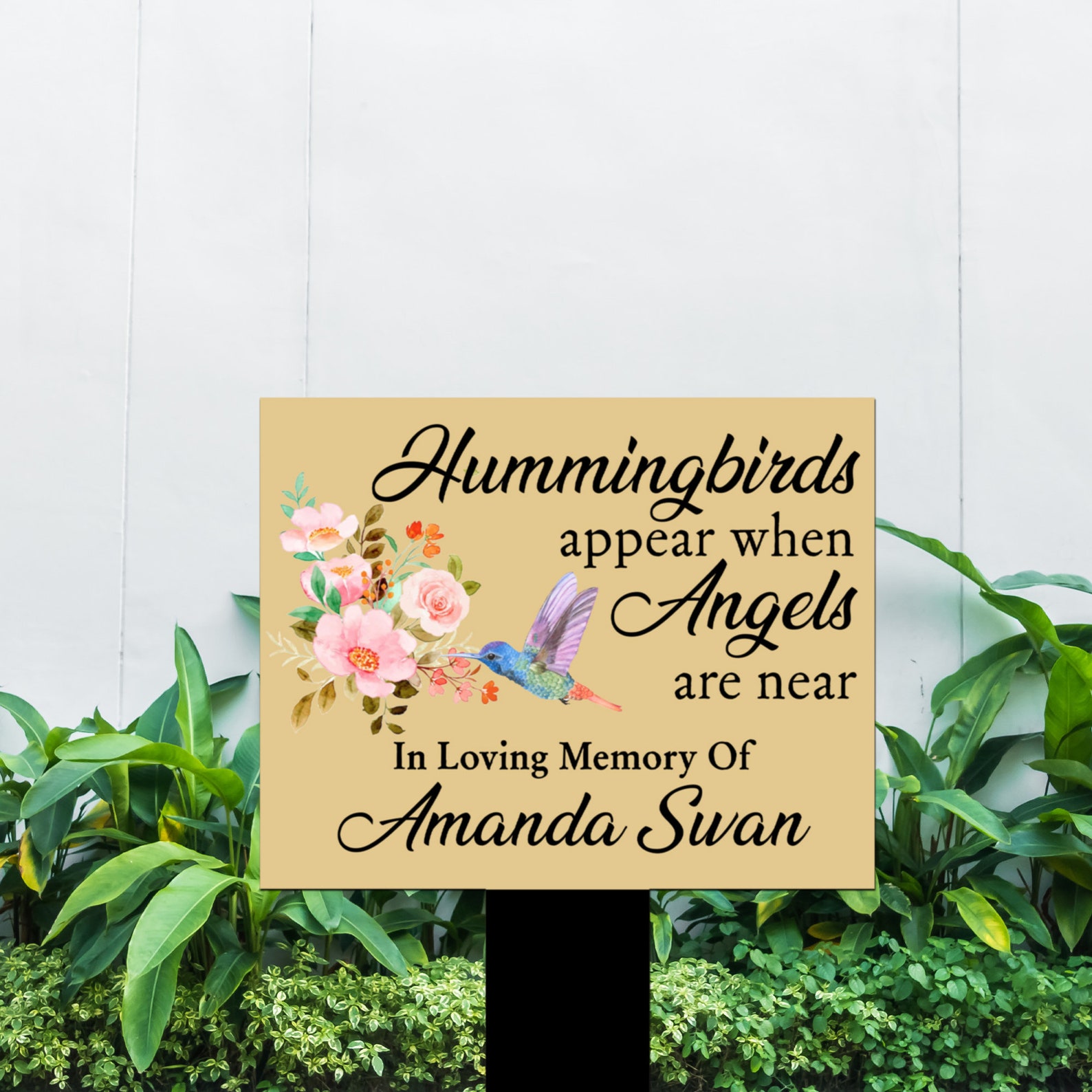 Custom Hummingbird Memorial Plaque Memorial Garden Stake - Etsy