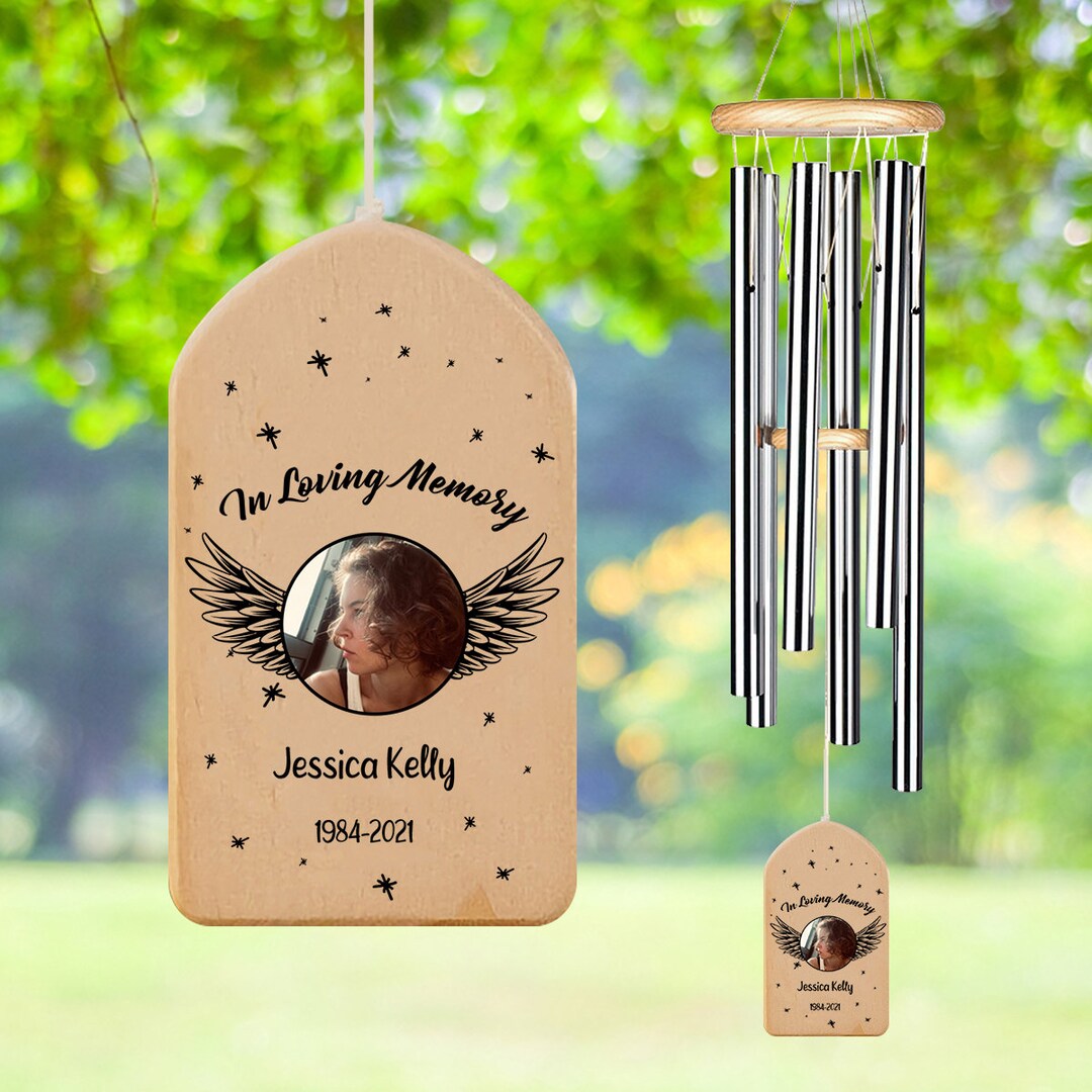 In Loving Memory Wind Chime, the Wings Wind Chime, Custom Photo ...
