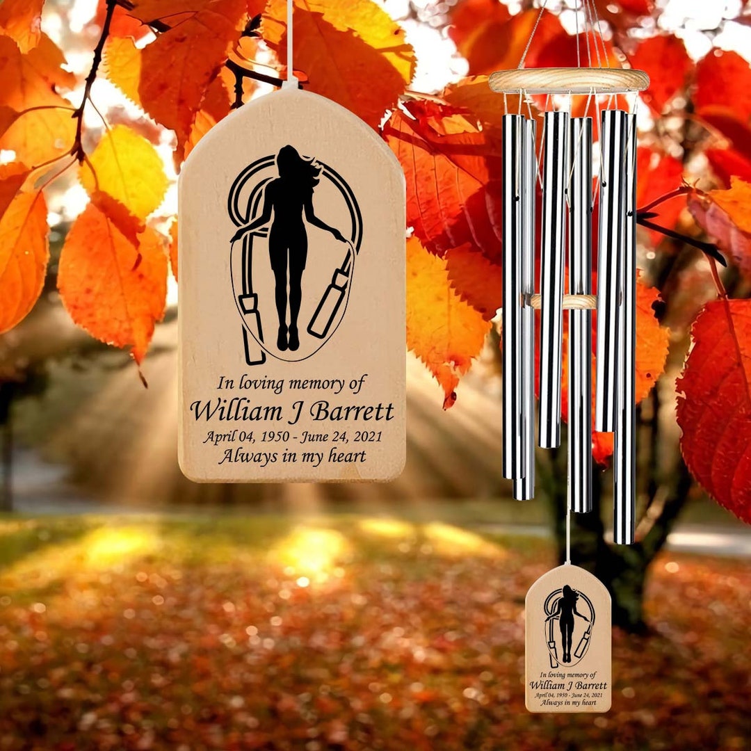 Female Skipping Rope Memorial Personalized Wind Chime, Loss of Jump ...