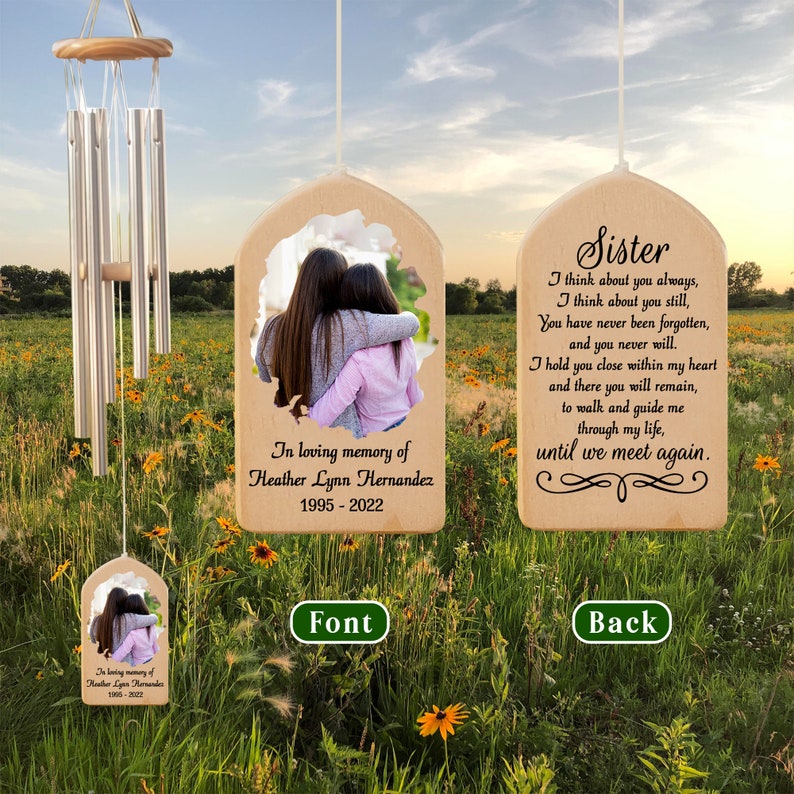 Custom Loss of Sister Wind Chime, Sister Memorial Wind Chimes, Until We ...