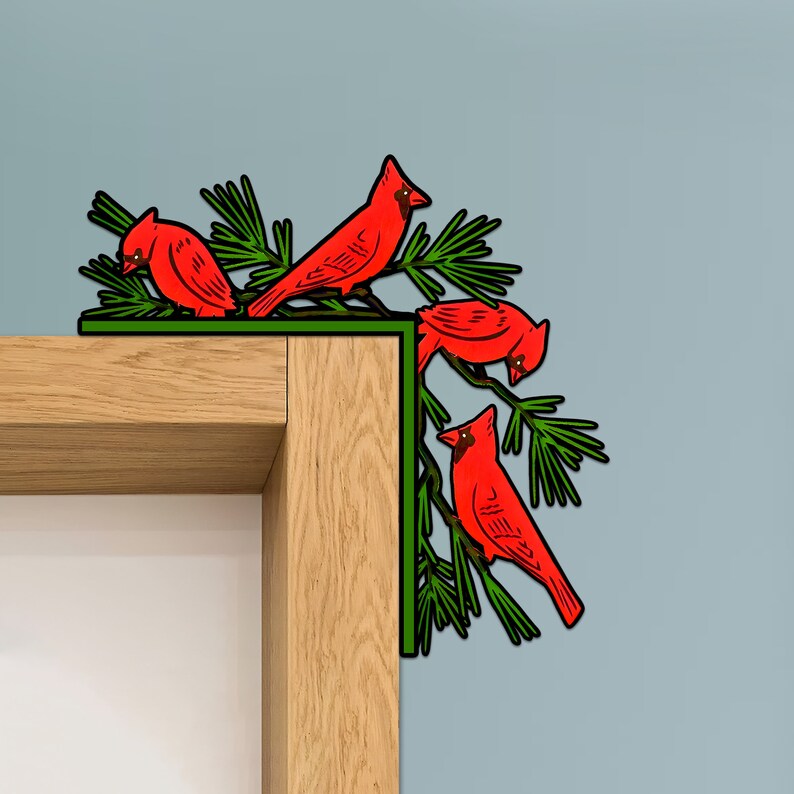 Cardinal Door Corner Sign, Polywood Christmas Door Topper, Housewarming ...