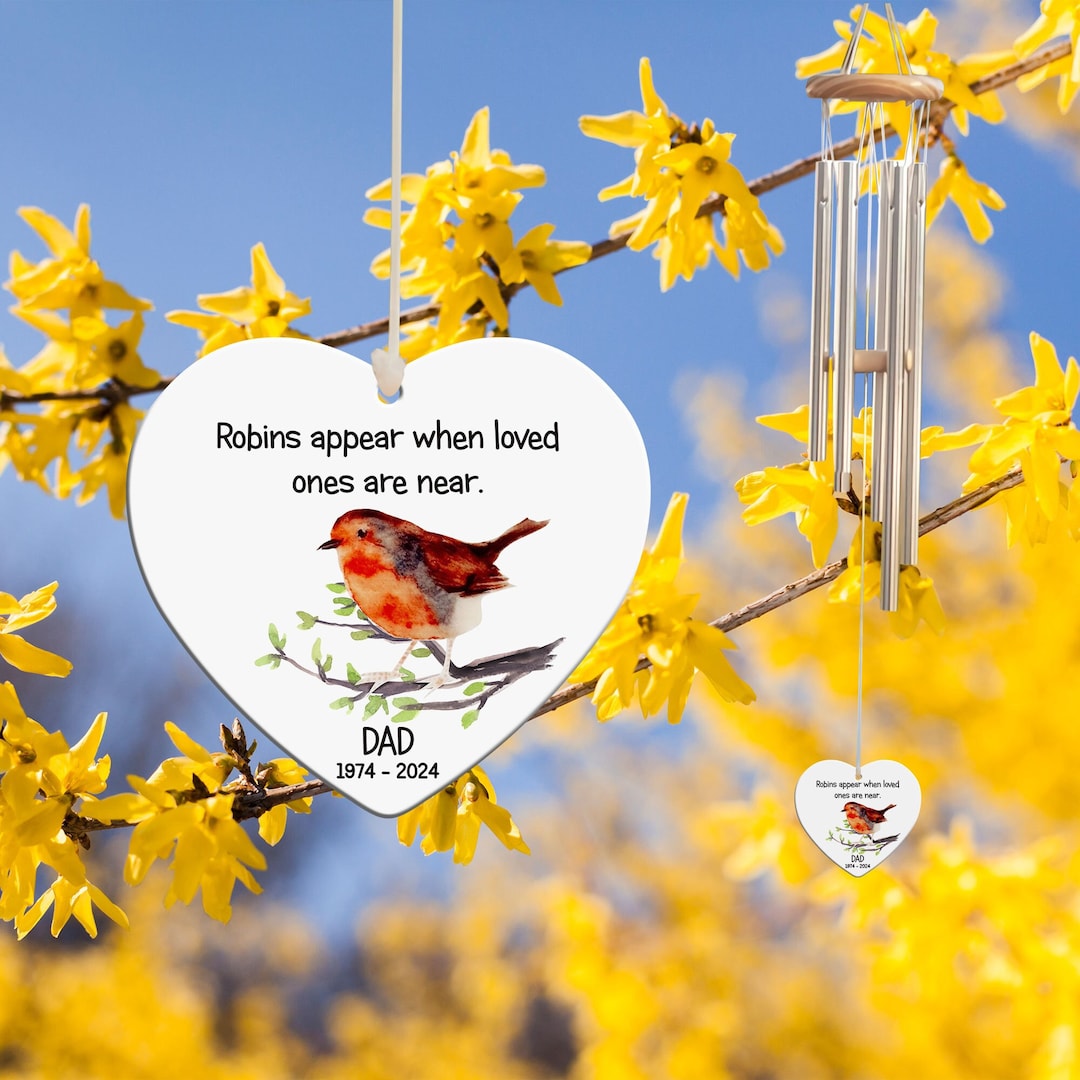 Loss of Loved Ones Robin Memorial Wind Chime, Robin Bird Gift, Robins ...