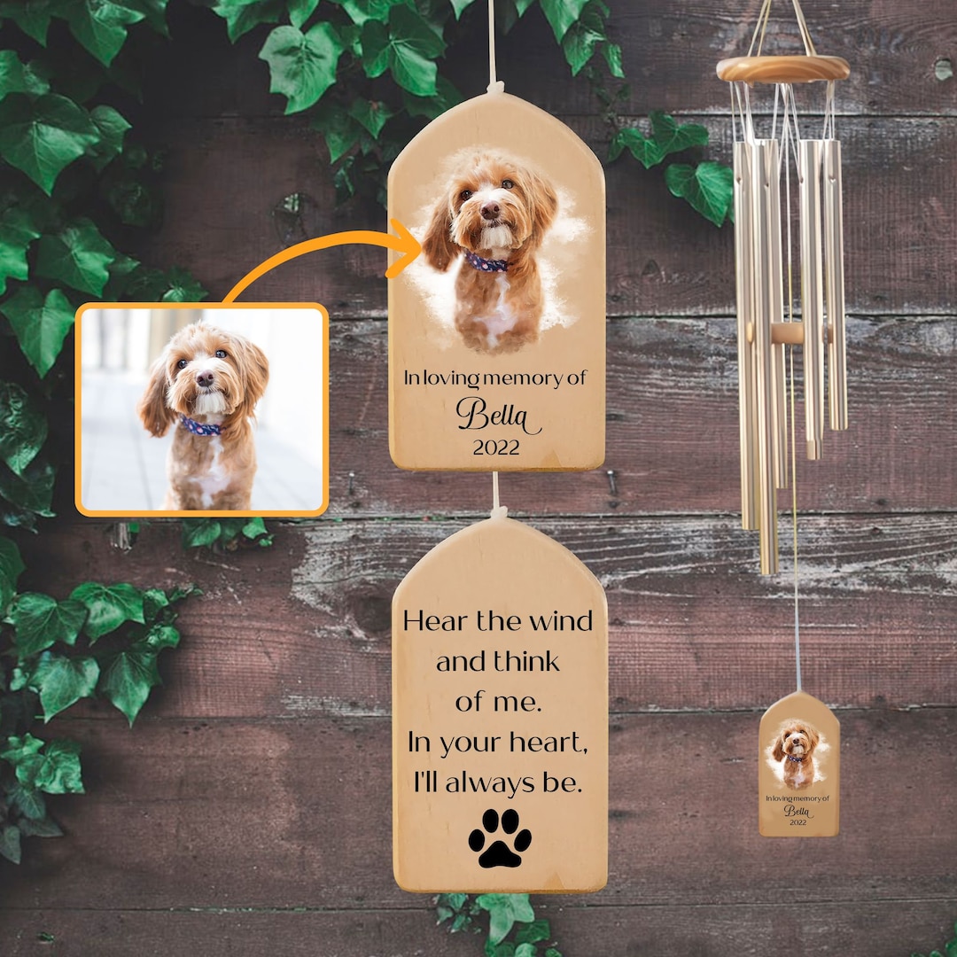 Custom Dog Memorial Wind Chime, Pet Bereavement Remembrance, Pet Loss ...