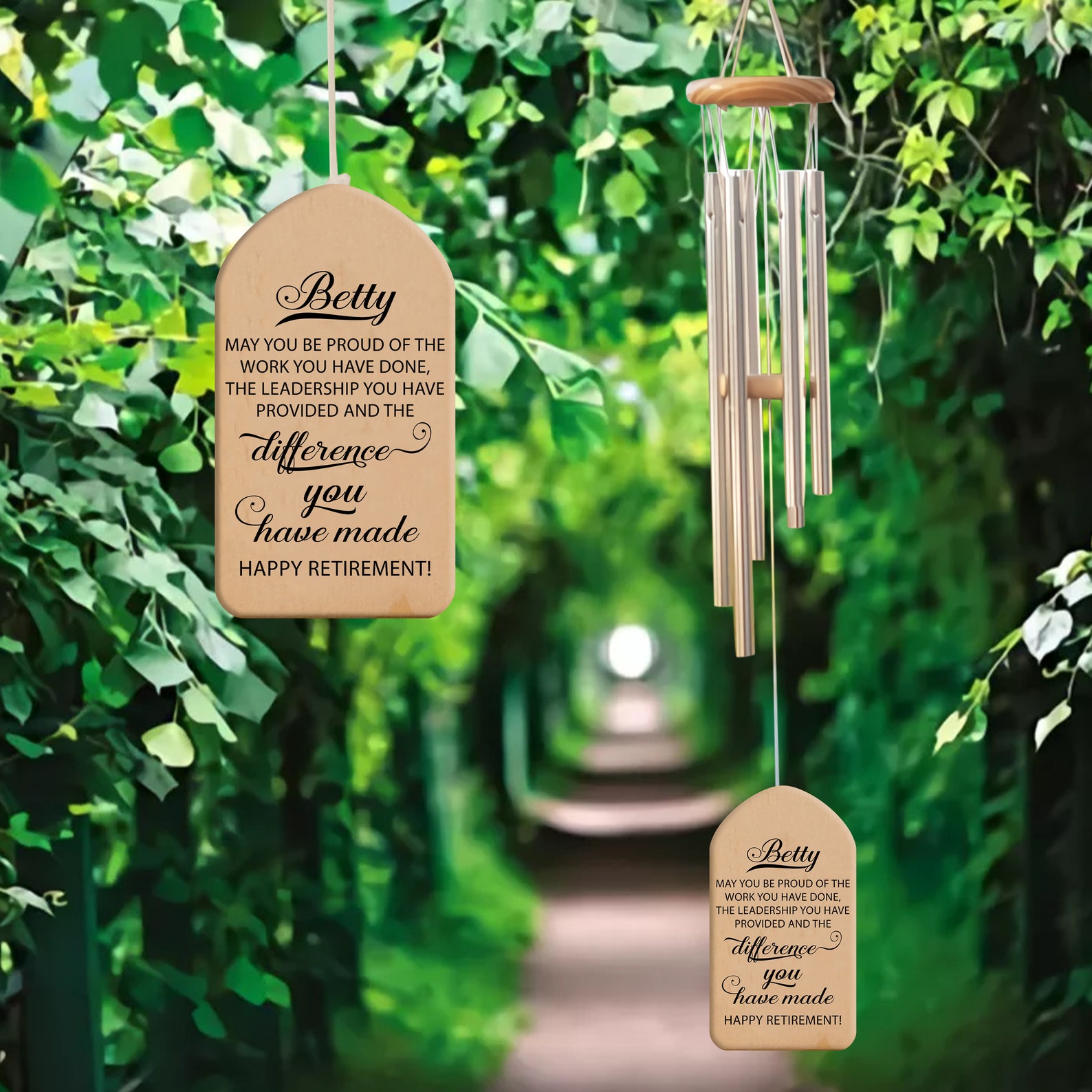 Happy Retirement Wind Chime Personalized Retirement | Etsy