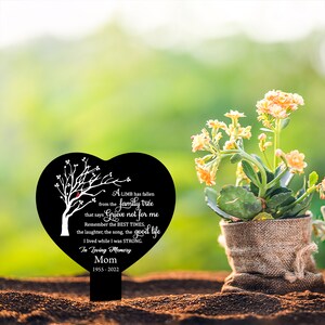 Custom in Loving Memory Stake Acrylic, A Limb Has Fallen, Tree of Life ...