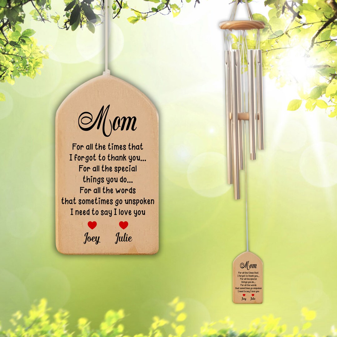 Custom Mom Wind Chime, Mother's Day Gift, Thank You Mom, Mom Wind Chime ...