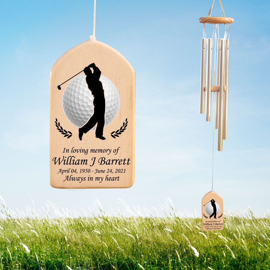 Golf Memorial Personalized Wind Chime, Loss of Golfer Golf Player, Loss ...