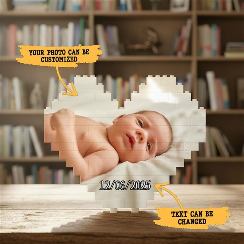 Custom Photo Building Block, Baby Picture, Newborn Keepsake - Etsy
