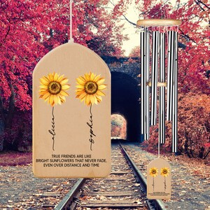 Friends Are Like Sunflowers Personalized Wind Chime, Gift for Best ...