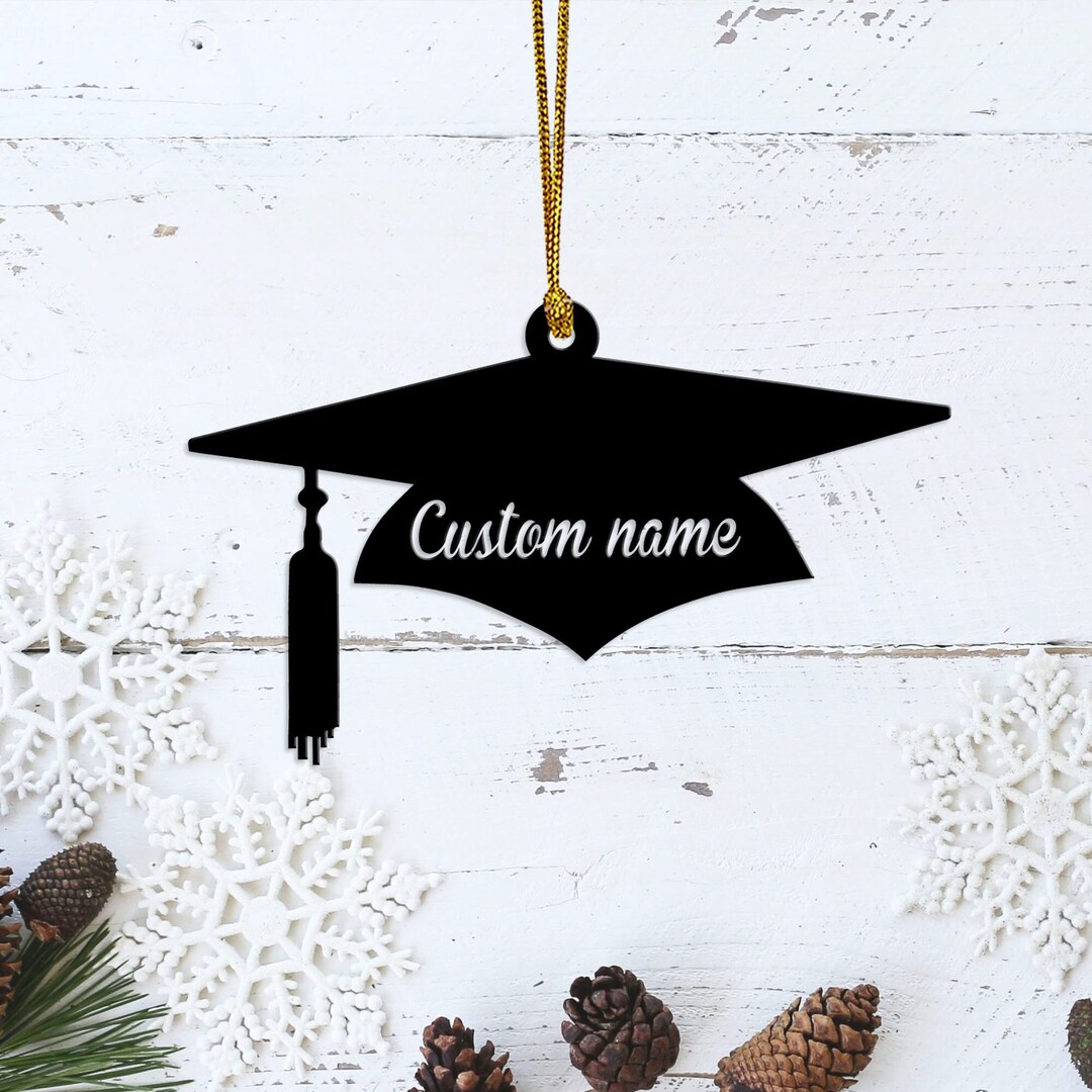 Custom Graduation Ornament Metal, Graduation Cap Gift, College High ...