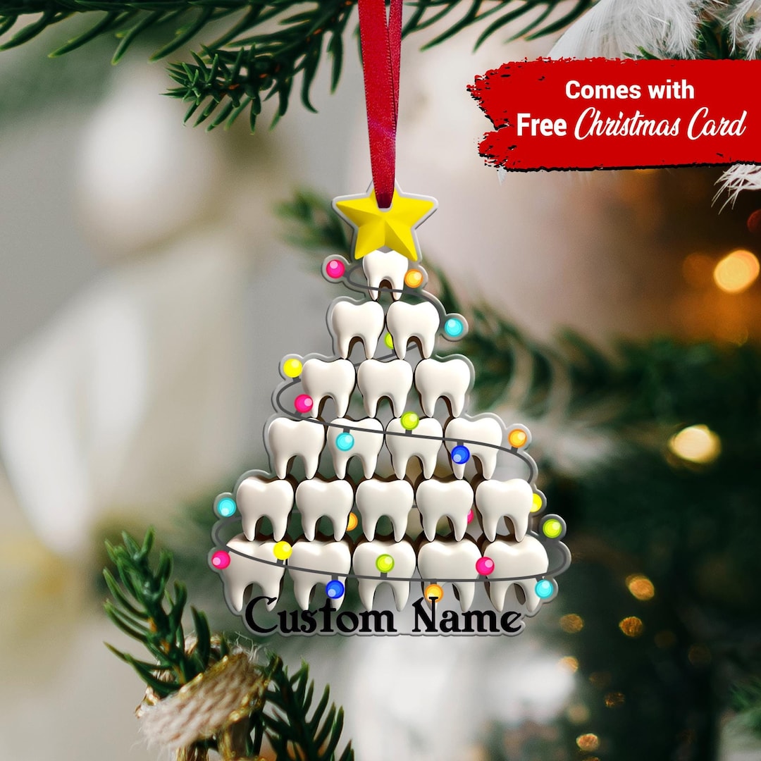 Teeth Christmas Ornament Acrylic Personalized, Christmas Dentist Gift ...