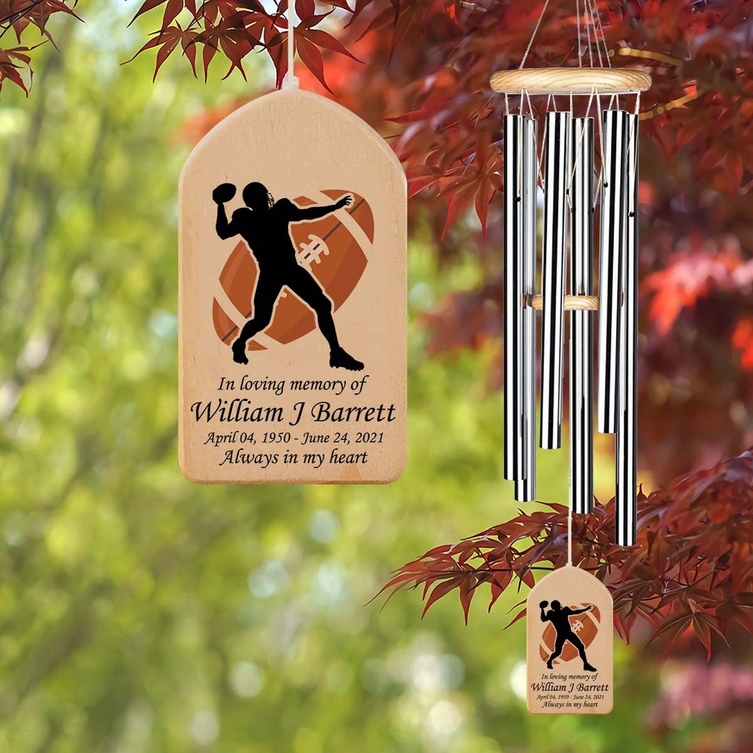 Custom Memorial Wind Chime, American Football Wind Chime, American ...