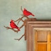 2 Cardinals Wooden Door Corner Sign, Red Birds Christmas Door Topper ...