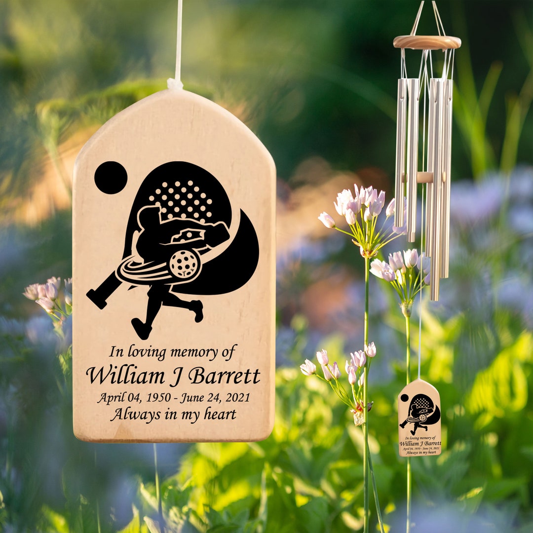 Custom Memorial Wind Chime, Paddle Ball Player Wind Chime, Paddle Ball ...