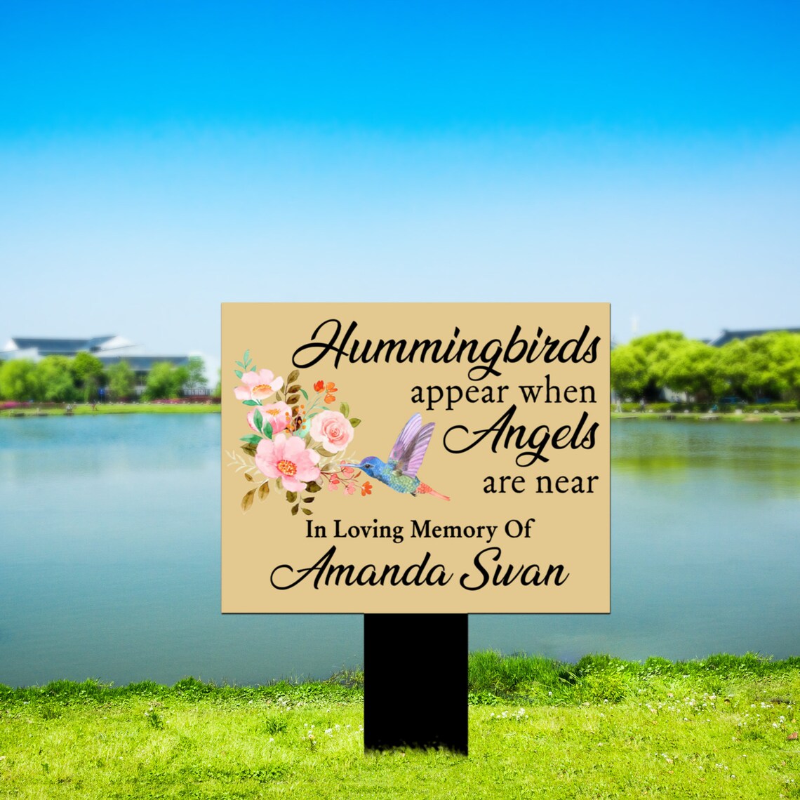 Custom Hummingbird Memorial Plaque Memorial Garden Stake - Etsy