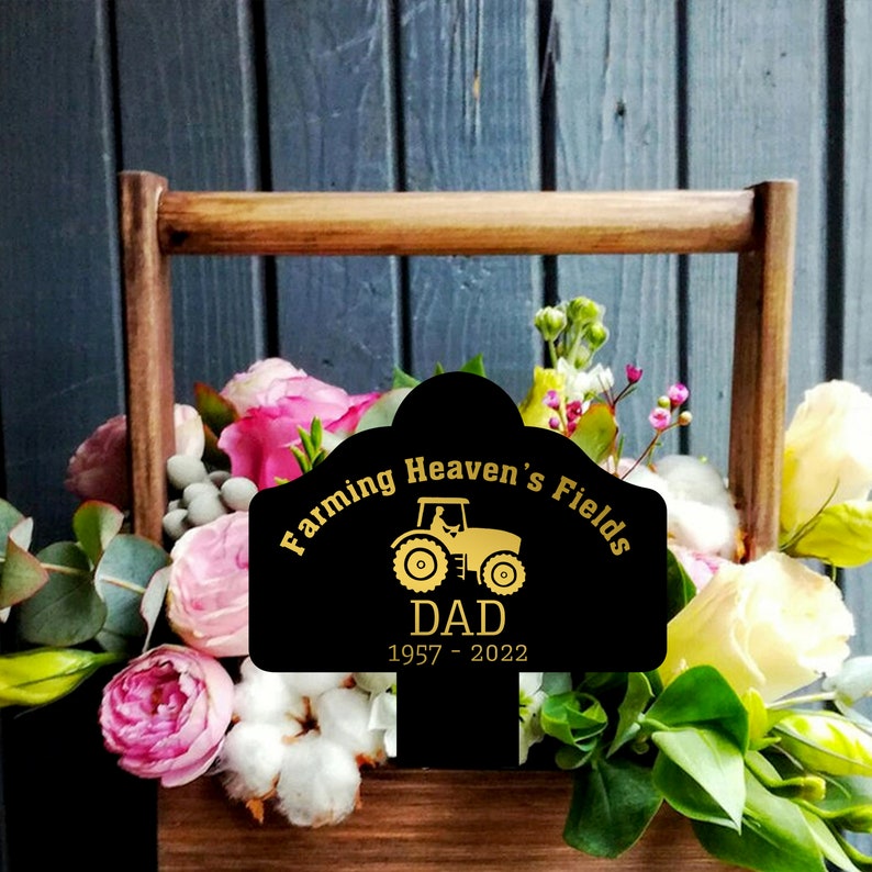Custom Memorial Stake Acrylic Farming Heaven's Fields - Etsy