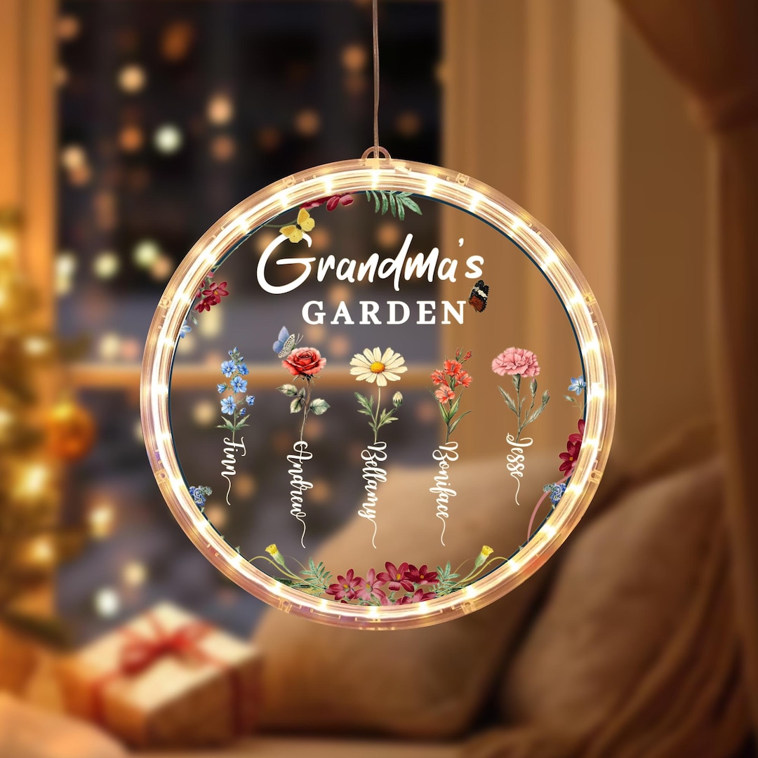 Grandma's Garden LED Hanging Light, Personalized Family Names - Etsy