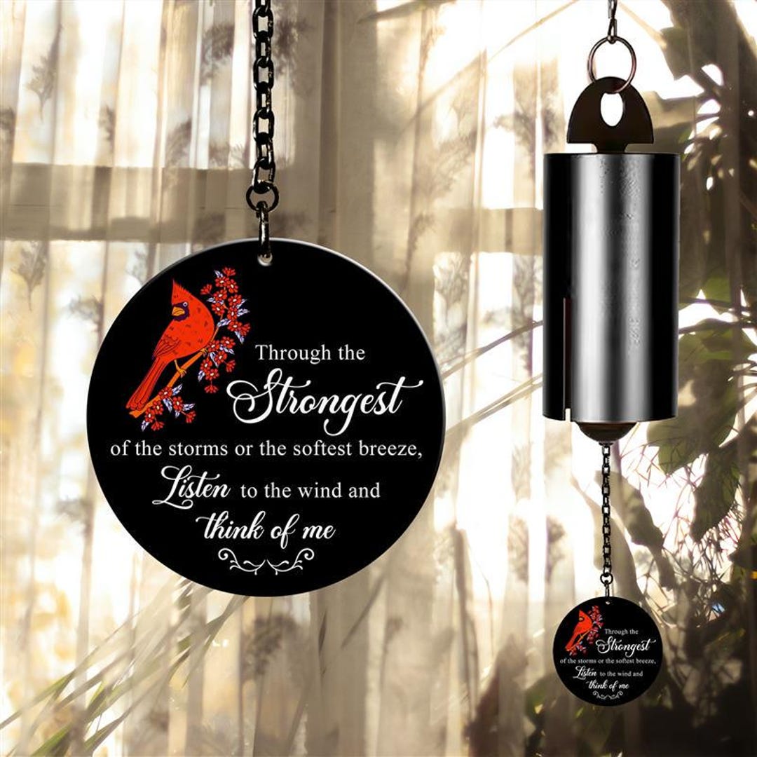 Custom Large Wind Chime, Cardinal Bird Wind Chime, Memorial Gift ...