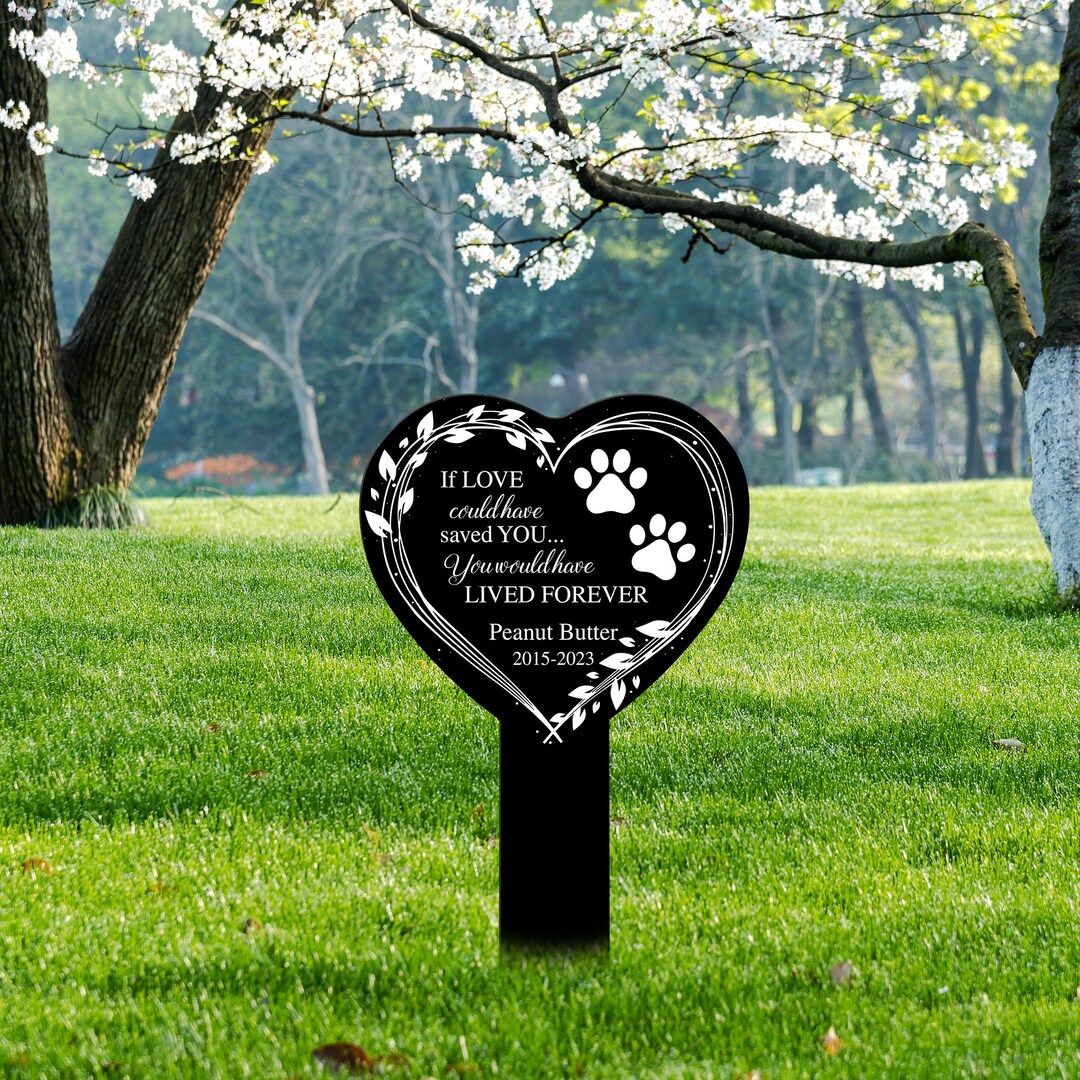Personalized Pet Memorial Stake, Acrylic Dog Paw Print Garden Sign - Etsy