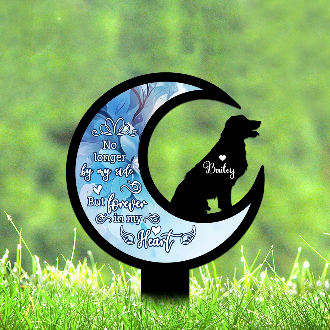 Labrador Retriever Acrylic Moon Stake Custom, Dog on Moon Garden Yard ...