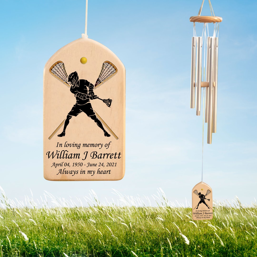 Custom Memorial Wind Chime, Lacrosse Player Loss, Garden Decor - Etsy
