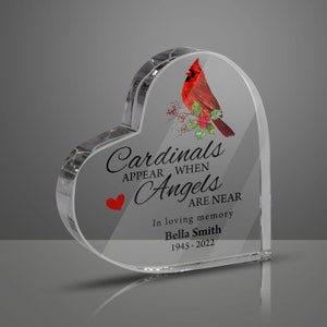 Personalized Cardinal Memorial Plaque, Cardinals Appear When Angels Are ...
