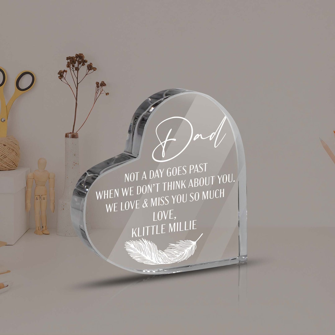 Dad Remembrance Heart Acrylic Plaque, Custom Dad Memorial Gift, Dad ...