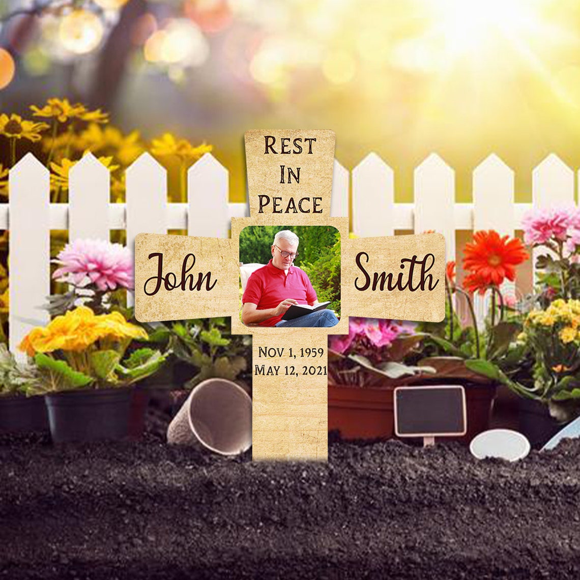 Rest in Peace Memorial Gift Personalized Photo Cross Acrylic - Etsy