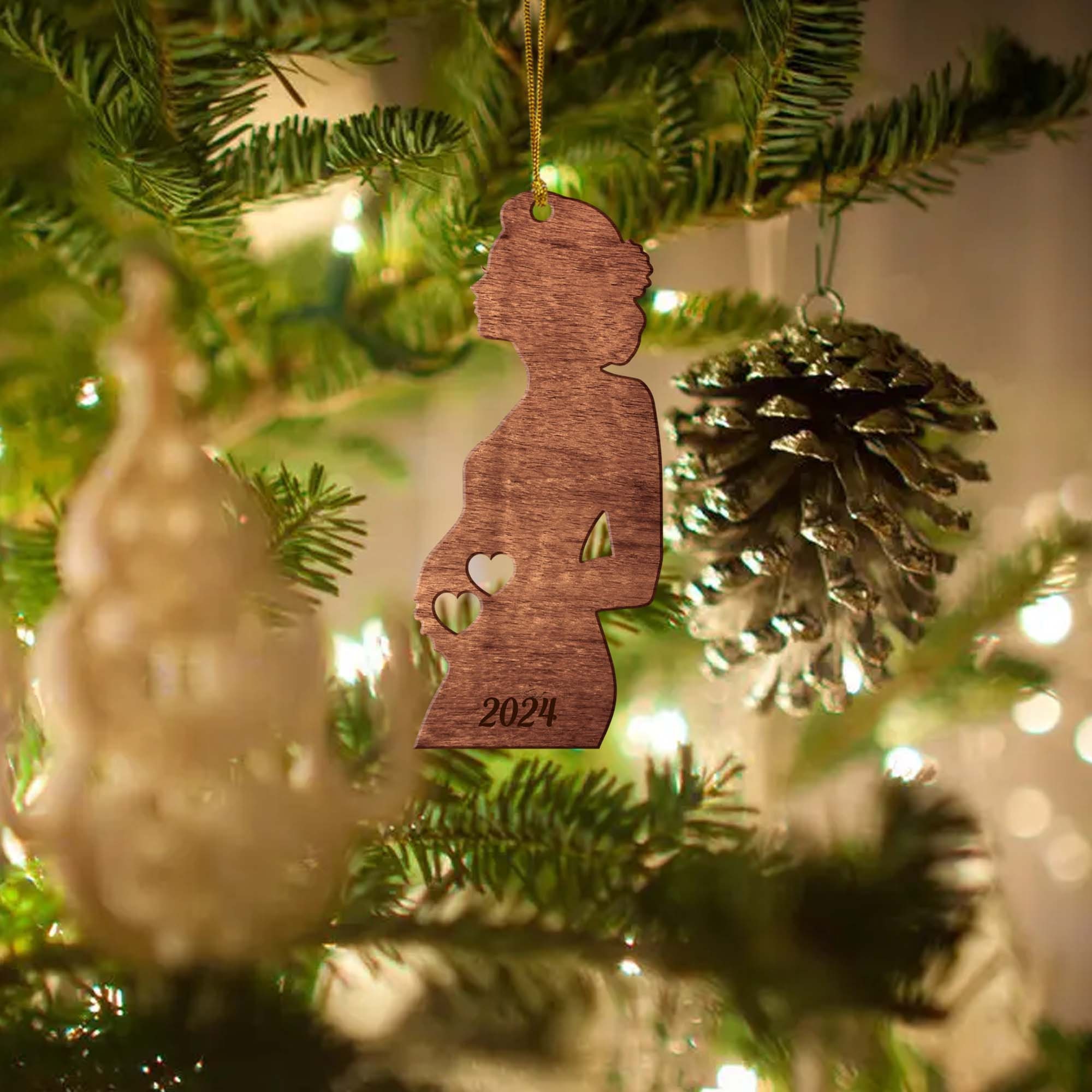 Pregnant Christmas Ornament, Pregnancy Announcement, Baby Expecting ...