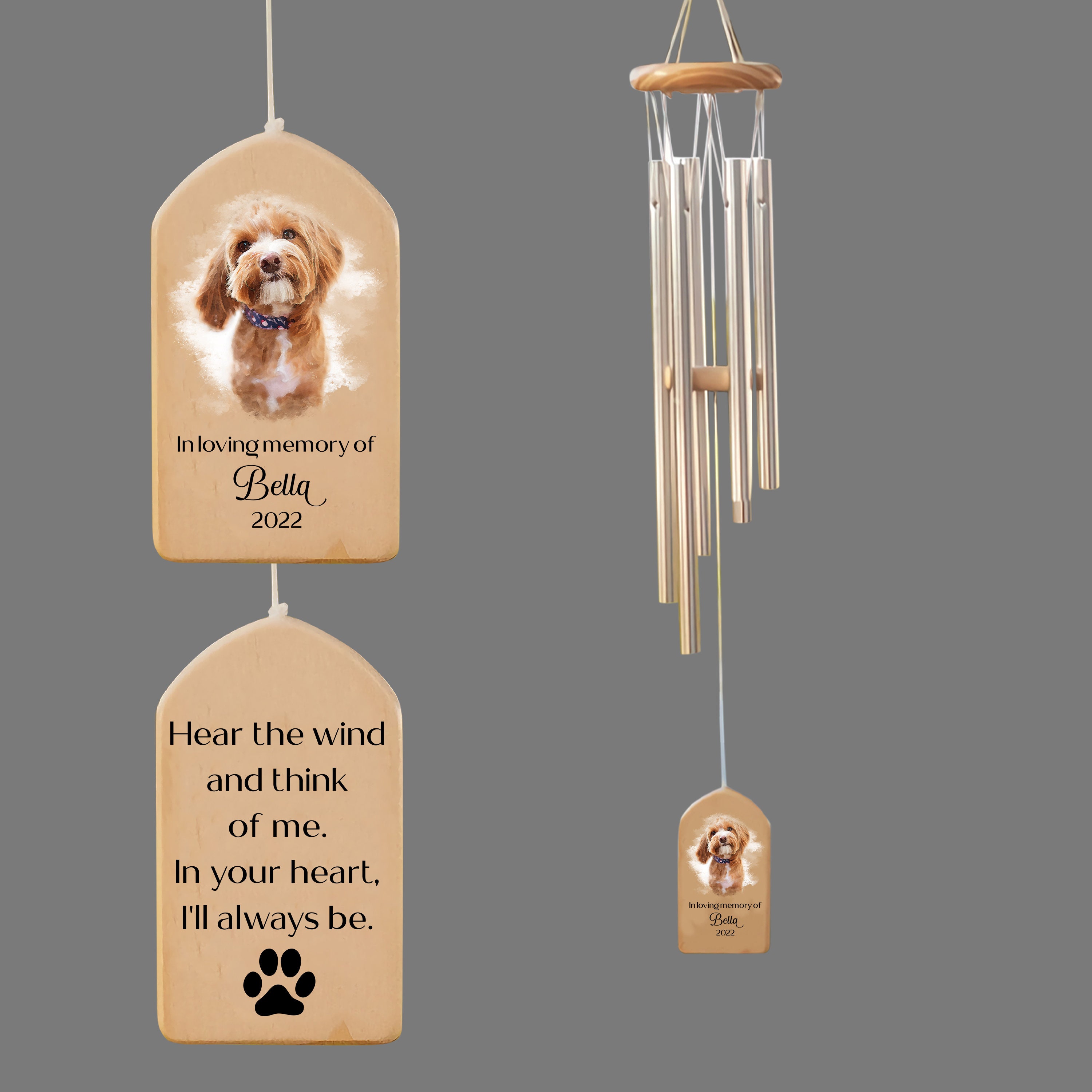 Custom Dog Memorial Wind Chime Pet Bereavement Remembrance - Etsy
