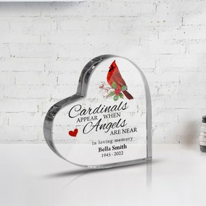 Personalized Cardinal Memorial Plaque, Cardinals Appear When Angels Are ...