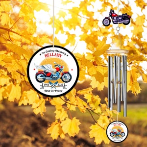 Personalized Memorial Wind Chime, Motorcycle Rider Memorial, Riding ...