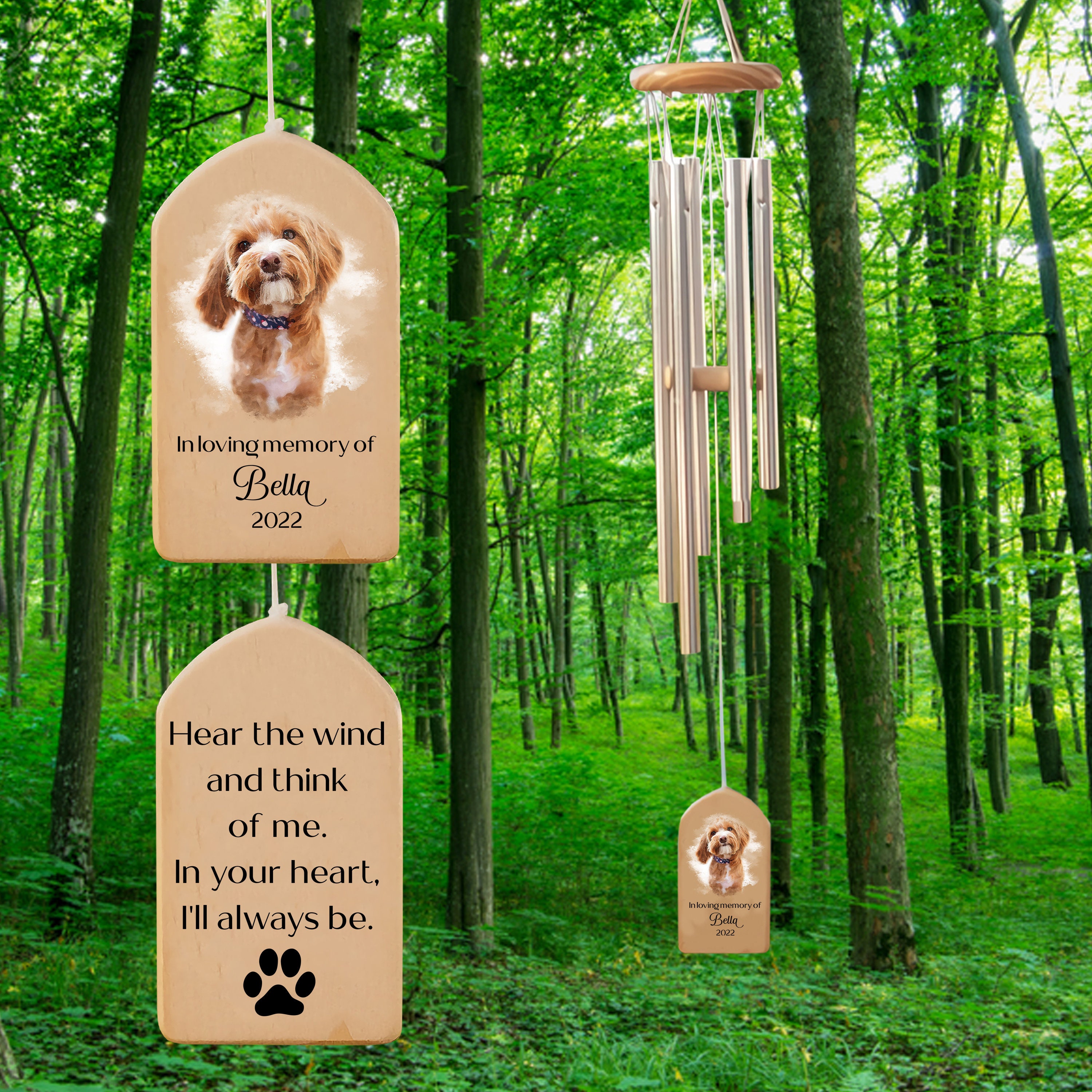 Custom Dog Memorial Wind Chime Pet Bereavement Remembrance - Etsy