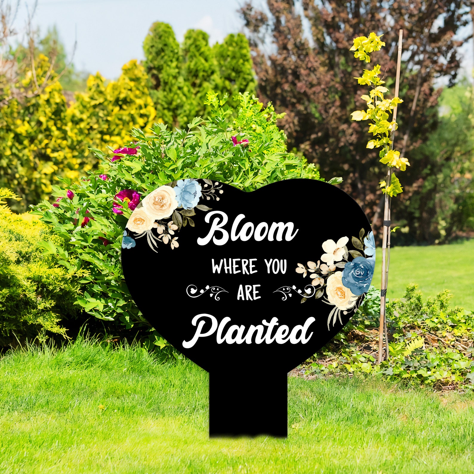 Bloom Where You Are Planted Garden Stake Garden Plaque - Etsy