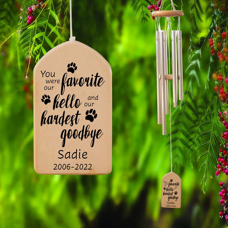 Personalized Dog Memorial Wind Chime, Pet Loss Remembrance Gift - Etsy