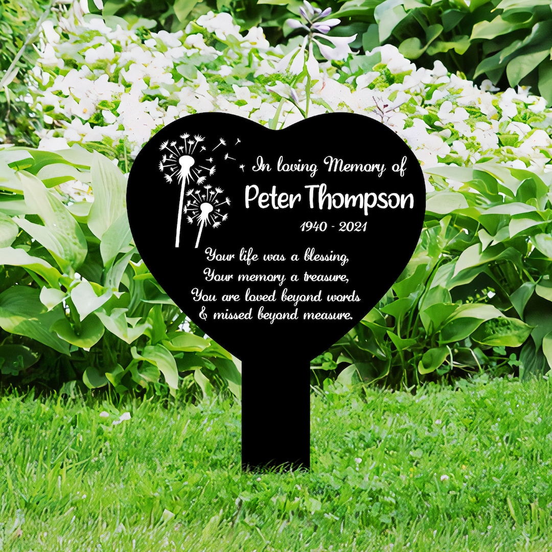 Personalized Dandelion Memorial Stake Acrylic, Sympathy Gift, in Loving ...