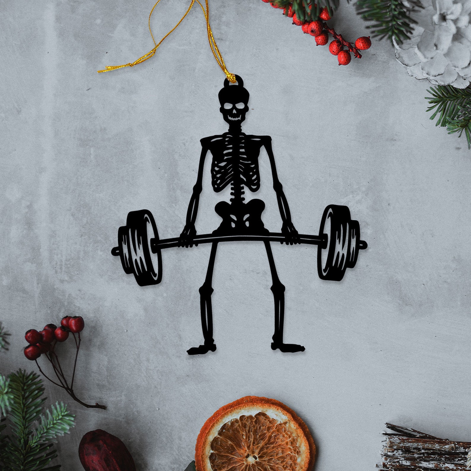 Deadlift Skeleton Metal Ornament, Gym Workout Gift - Etsy
