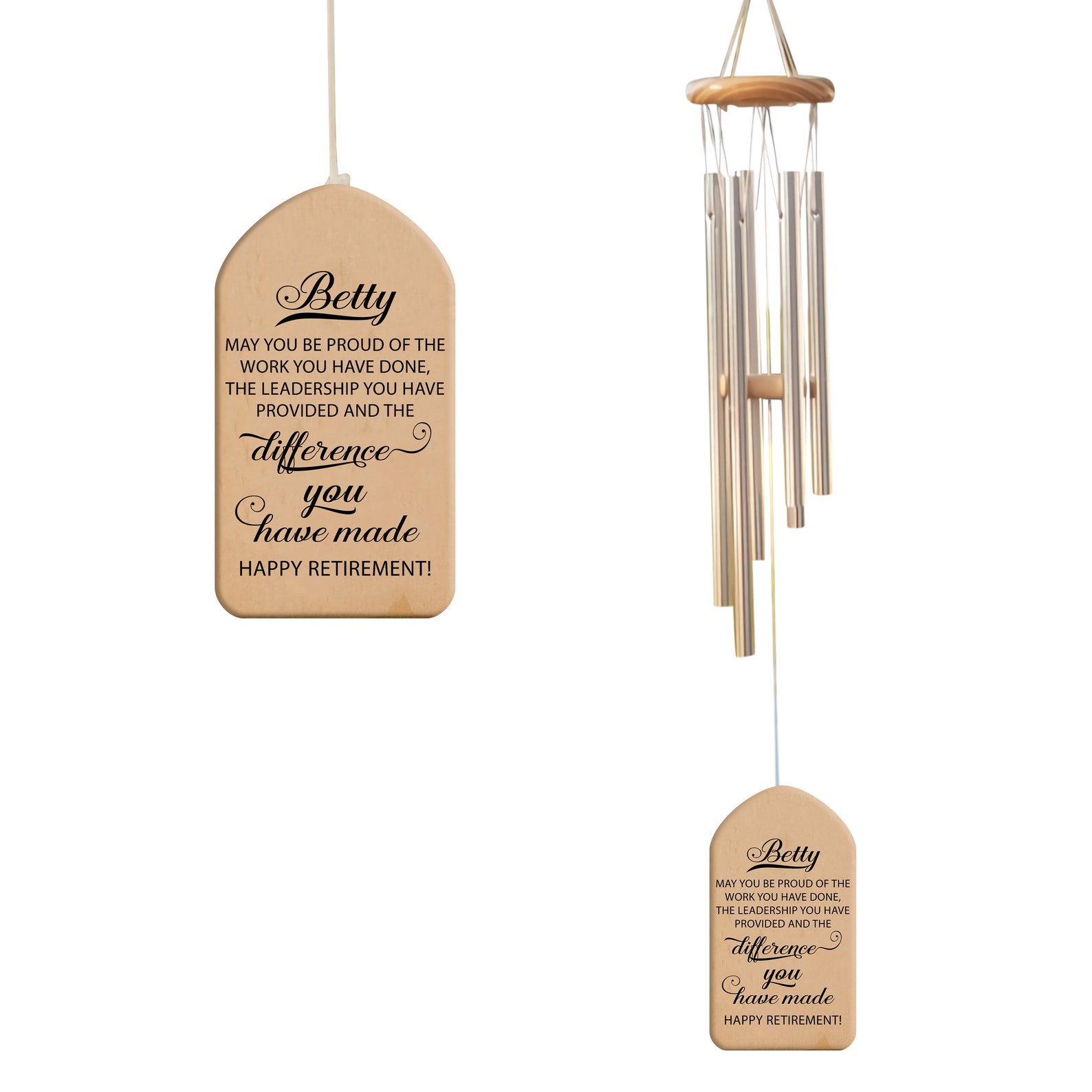 Happy Retirement Wind Chime Personalized Retirement | Etsy