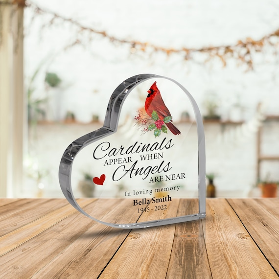 Personalized Cardinal Memorial Plaque Cardinals Appear When - Etsy