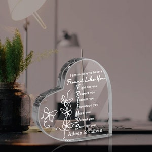 Custom Friendship Acrylic Heart, so Lucky to Have A Friend Like You ...