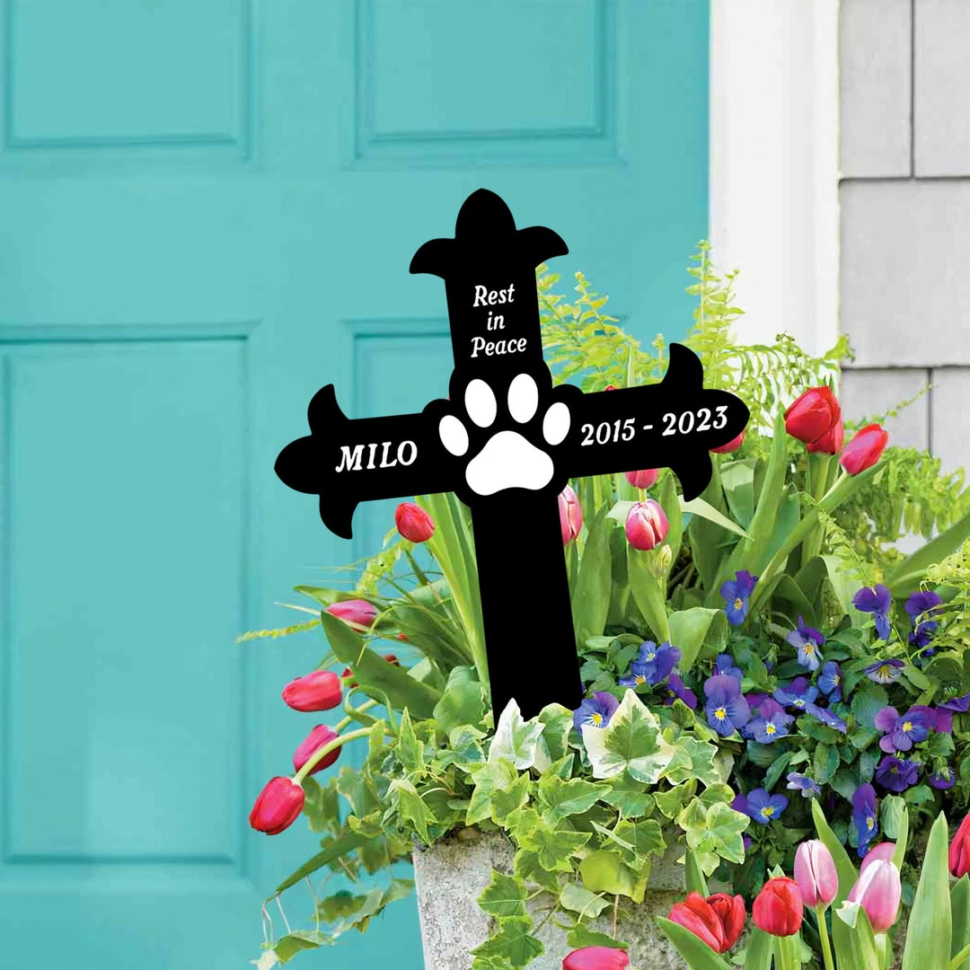 Custom Acrylic Pet Memorial Stake, Dog Paw Print Garden Plaque - Etsy