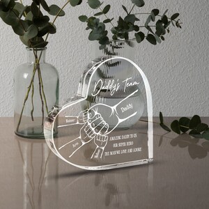Father's Day Gift Personalized Heart Acrylic Plaque, Fist Bump Gift for ...