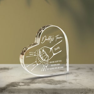 Father's Day Gift Personalized Heart Acrylic Plaque, Fist Bump Gift for ...