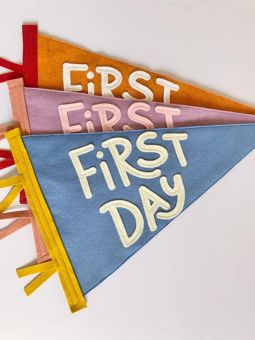 Personalized First & Last Day Pennant | Reversible | First Day of ...