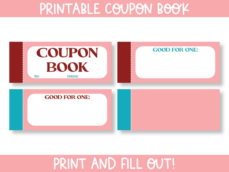 Printable Blank Coupon Book - Printable Coupons - Do It Yourself Gift ...