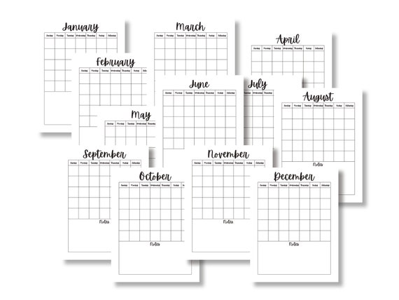 Printable blank calendar 2020 store