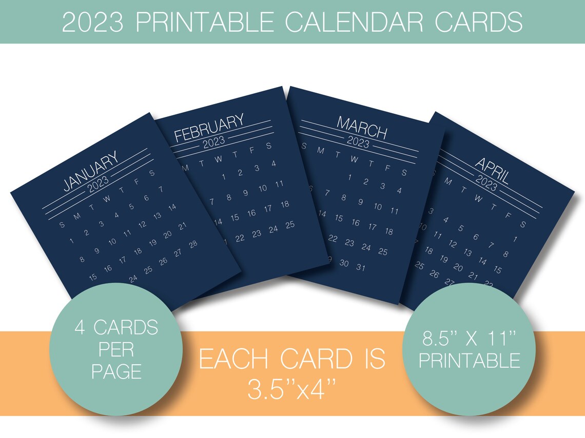Printable Calendar for 2023 Printable Mini Calendars 2023 Mini Desk ...