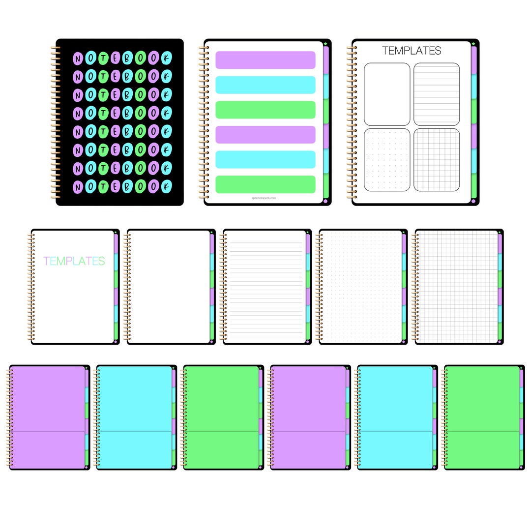 Digital Notebook Goodnotes Notebook With Tabs Hyperlinked Digital PDF ...