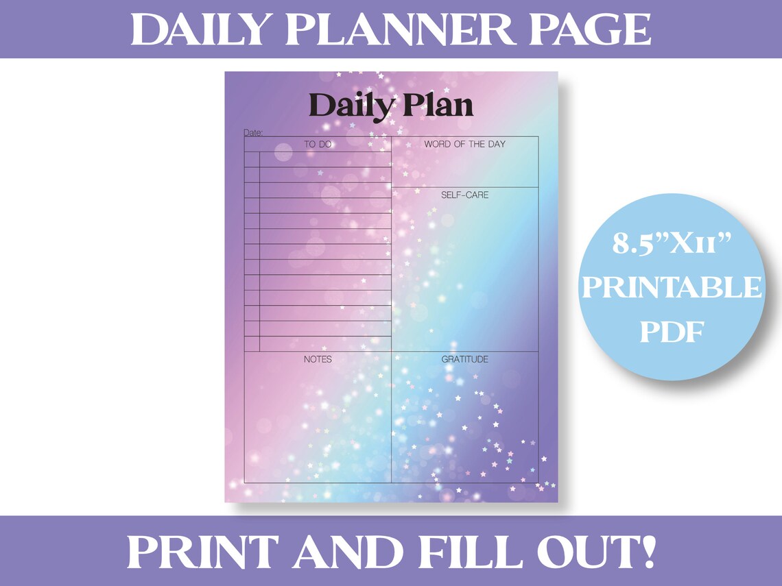 Printable Daily Planner Inserts Weekly Planner Inserts Monthly Planner ...